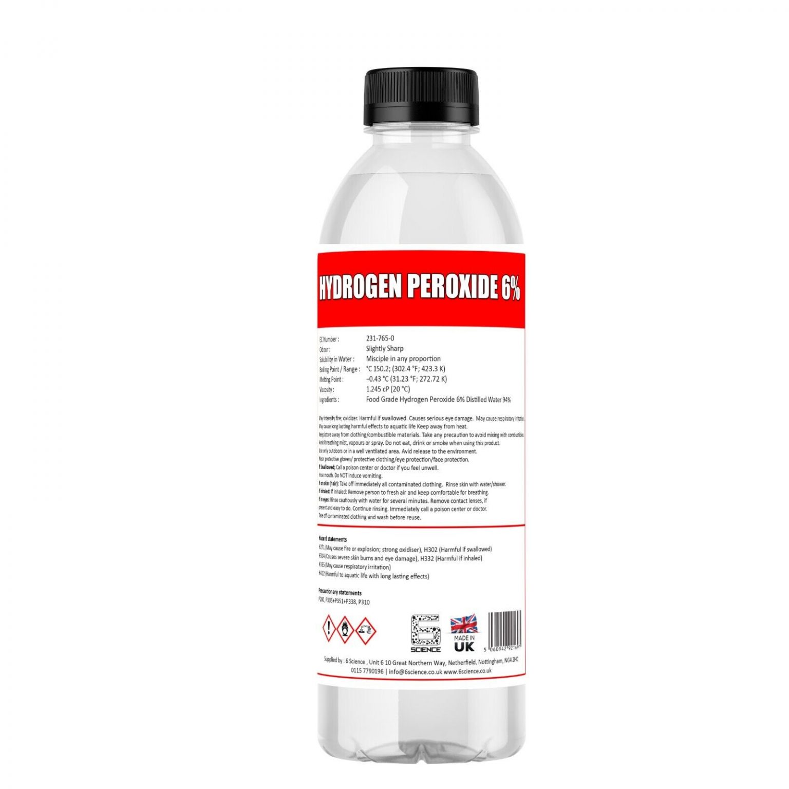 Hydrogen Peroxide 6% – 6 Science