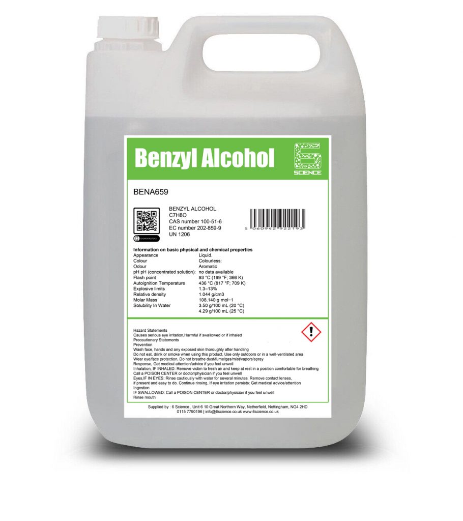 Benzyl Alcohol BP Grade – 6 Science